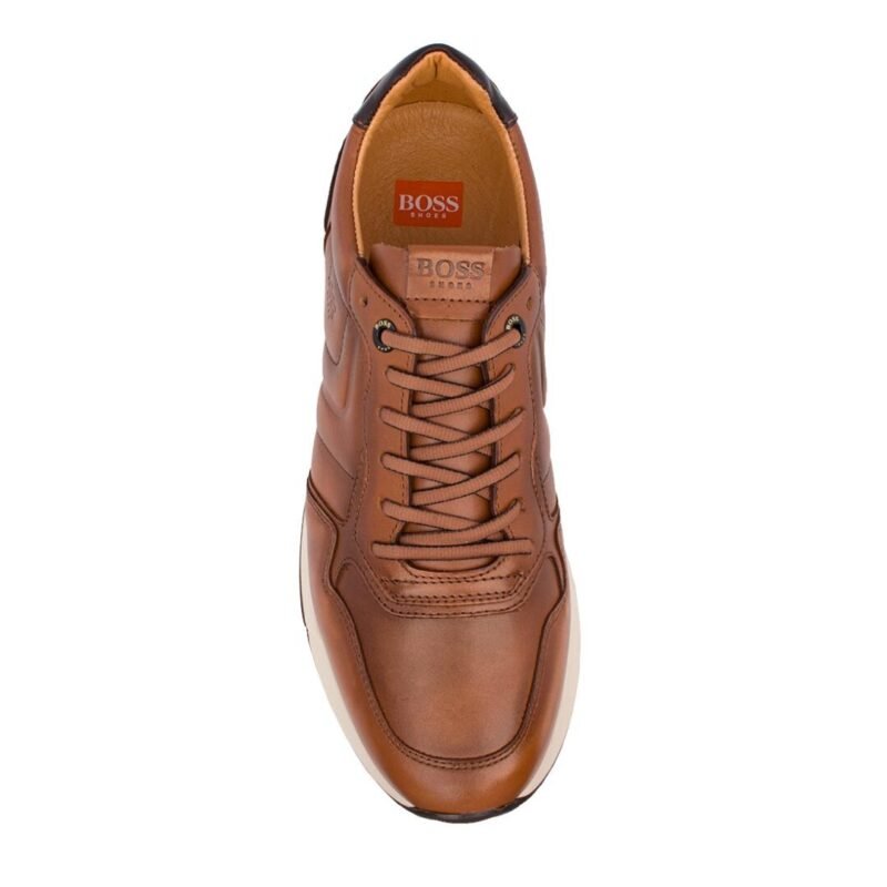 BOSS SHOES ΑΝΔΡΙΚΑ ΔΕΡΜΑΤΙΝΑ SNEAKERS ZX290/B COGNAC - ShoeStore.gr