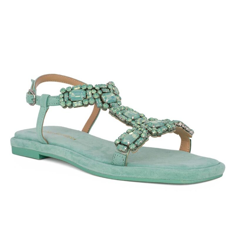 ALMA EN PENA ΓΥΝΑΙΚΕΙΑ ΔΕΡΜΑΤΙΝΑ FLAT ΠΕΔΙΛΑ V240823 MINT SUEDE ...